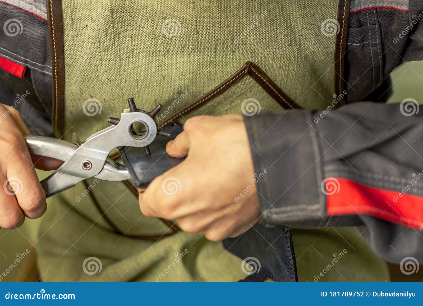 Tool for Fixing Rivets in the Hands of a Tailor Seamstress Tanner ...