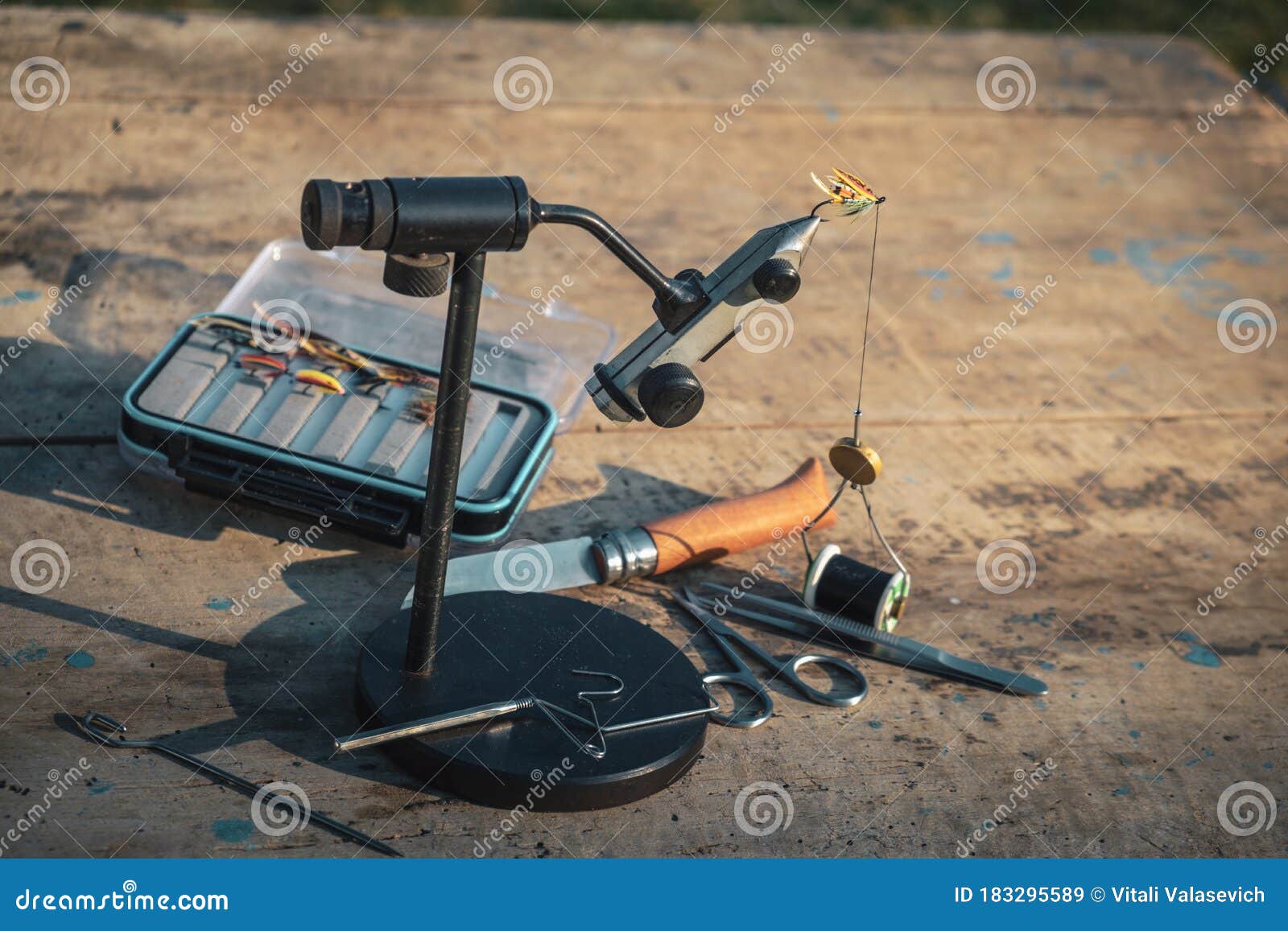 Tool for Fly Tying. Fly Fishing Stock Image - Image of recreation ...