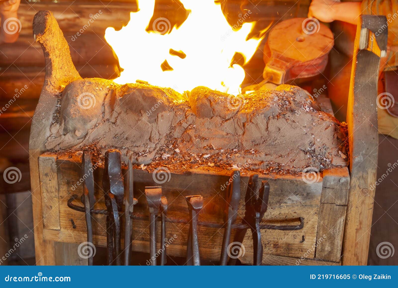 Tool in the Forge Against the Background of the Fire. Stock Image ...