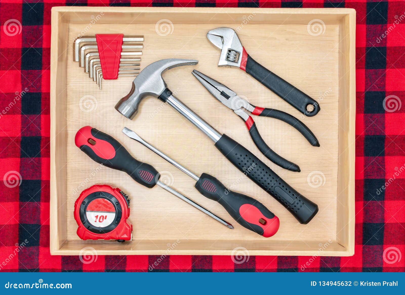Tool Gift Set in Wooden Box Stock Photo - Image of repair, overhead ...