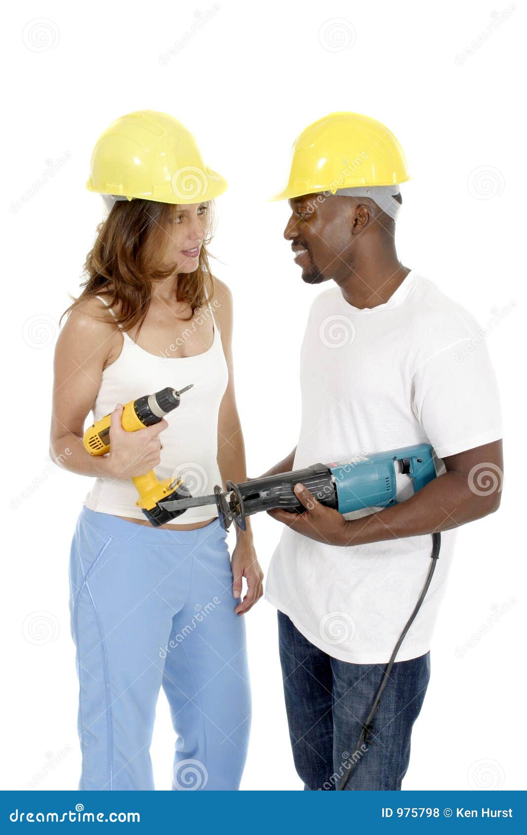 Tool Girl and Guy 3 stock photo. Image of female, commercial - 975798