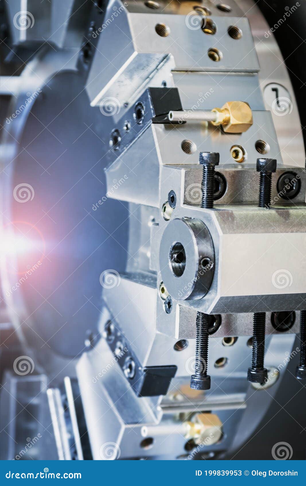 Tool Holder and Cam Spindle on a Lathe. Parts and Tools Stock Image ...