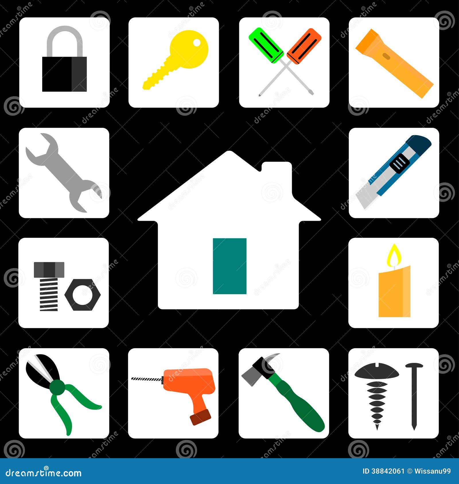 Tool home icon stock vector. Illustration of background - 38842061