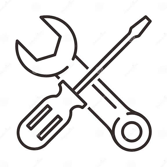 Tool icon design linear stock vector. Illustration of line - 349846165