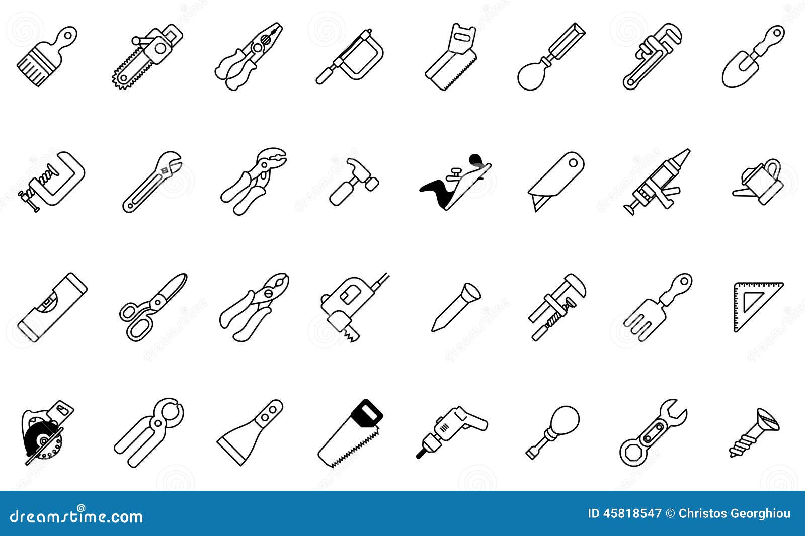 Tool icon set stock vector. Illustration of infographic - 45818547