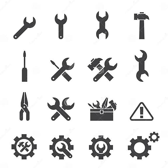Tool icon set stock vector. Illustration of repair, gear - 47972427
