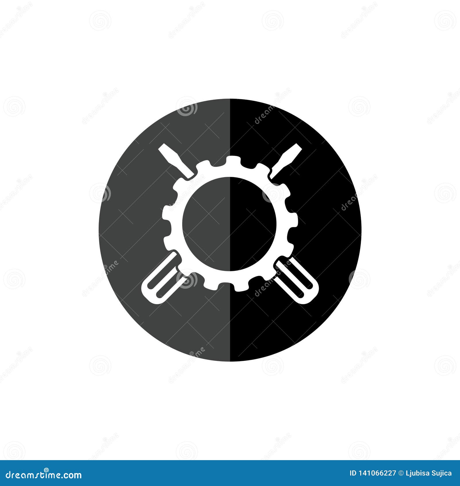 Tool Icon, Wrench and Gear Icon Stock Illustration - Illustration of ...