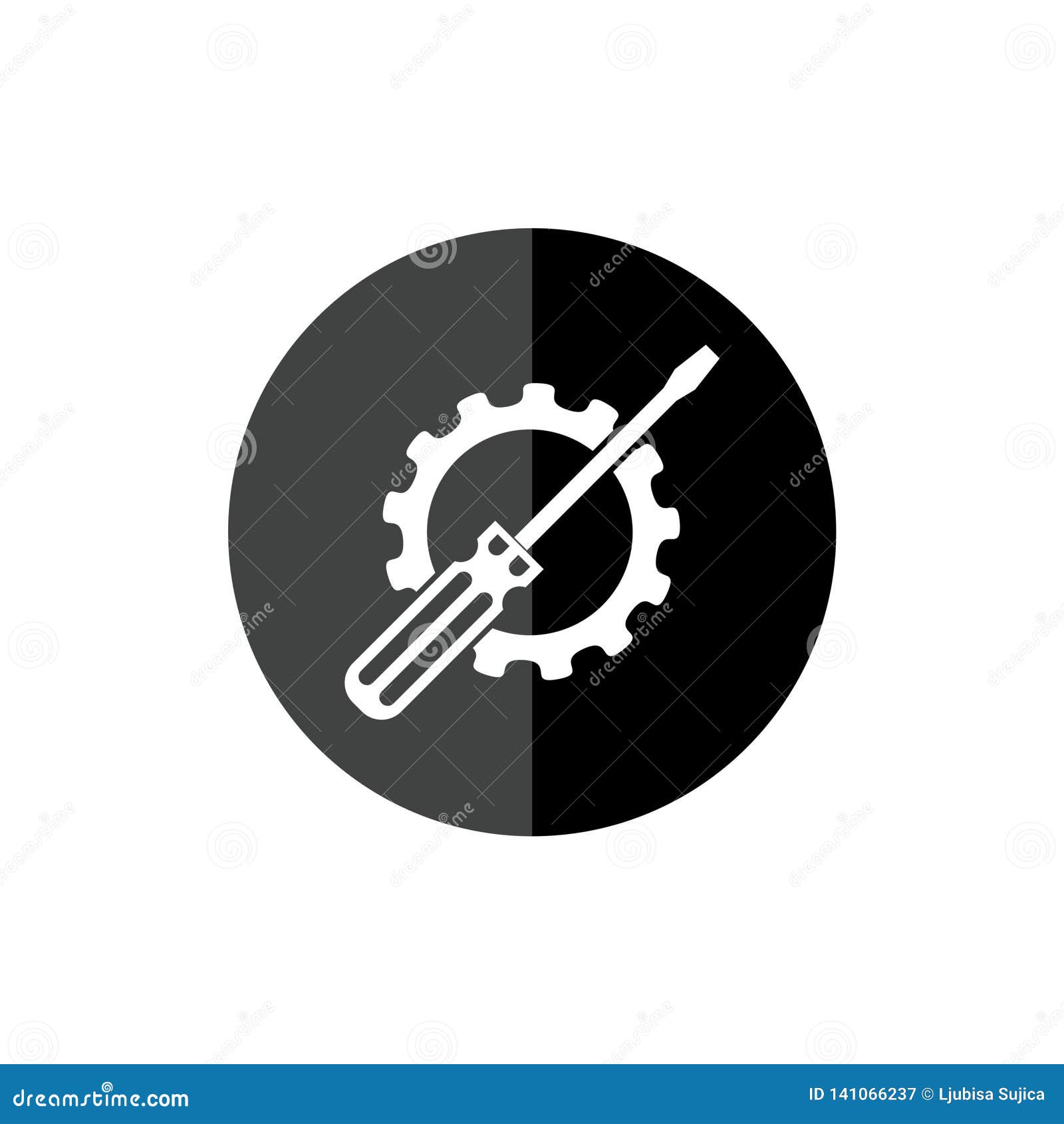 Tool Icon, Wrench and Gear Icon Stock Illustration - Illustration of ...