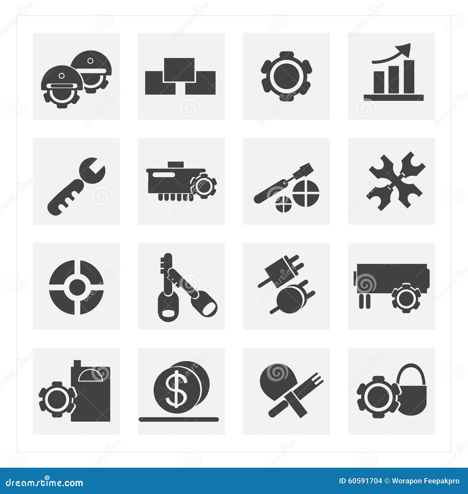 Tool icons stock vector. Illustration of mechanical, elements - 60591704