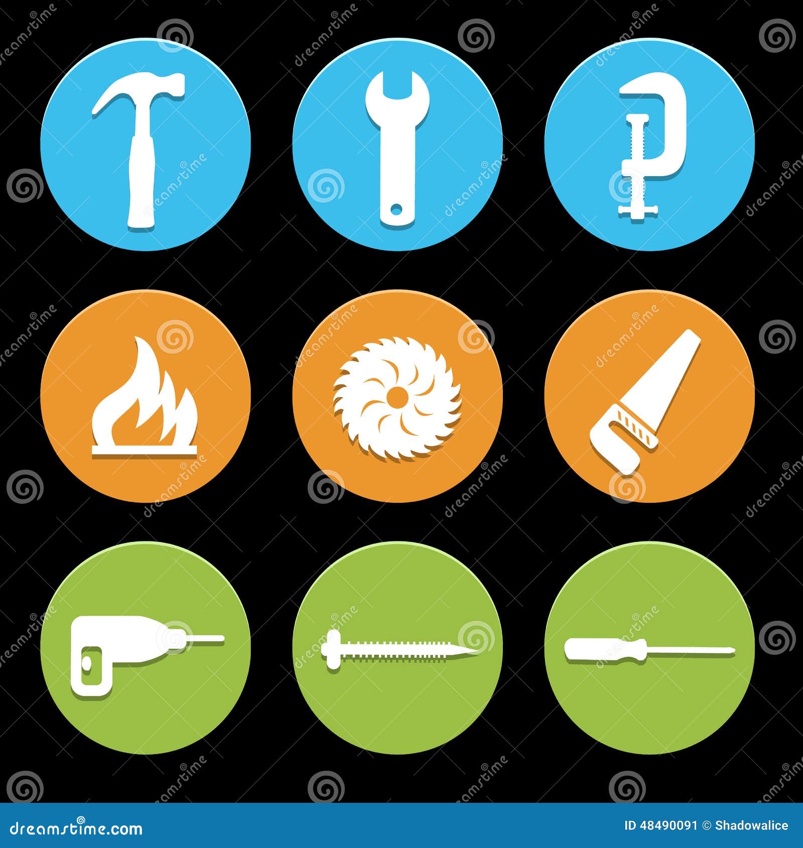Tool Icons Set Great for Any Use. Vector EPS10 Stock Vector ...