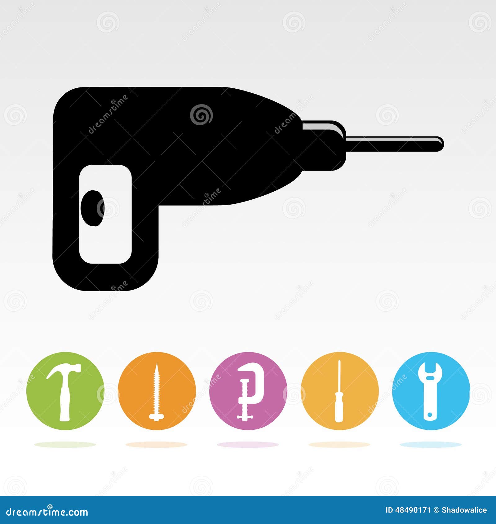 Tool Icons Set Great for Any Use. Vector EPS10 Stock Illustration ...