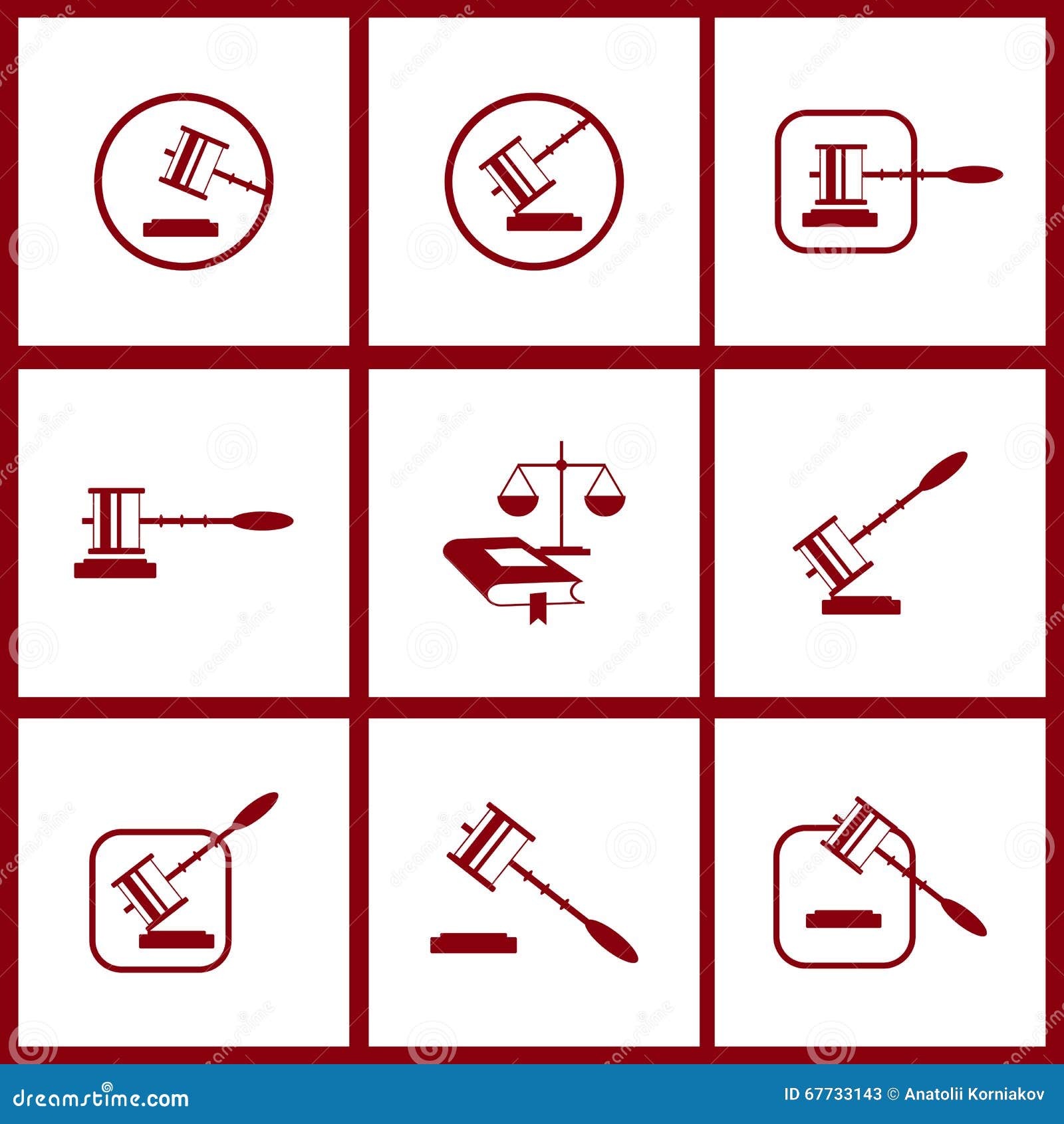 Tool of justice icons. stock vector. Illustration of justice - 67733143