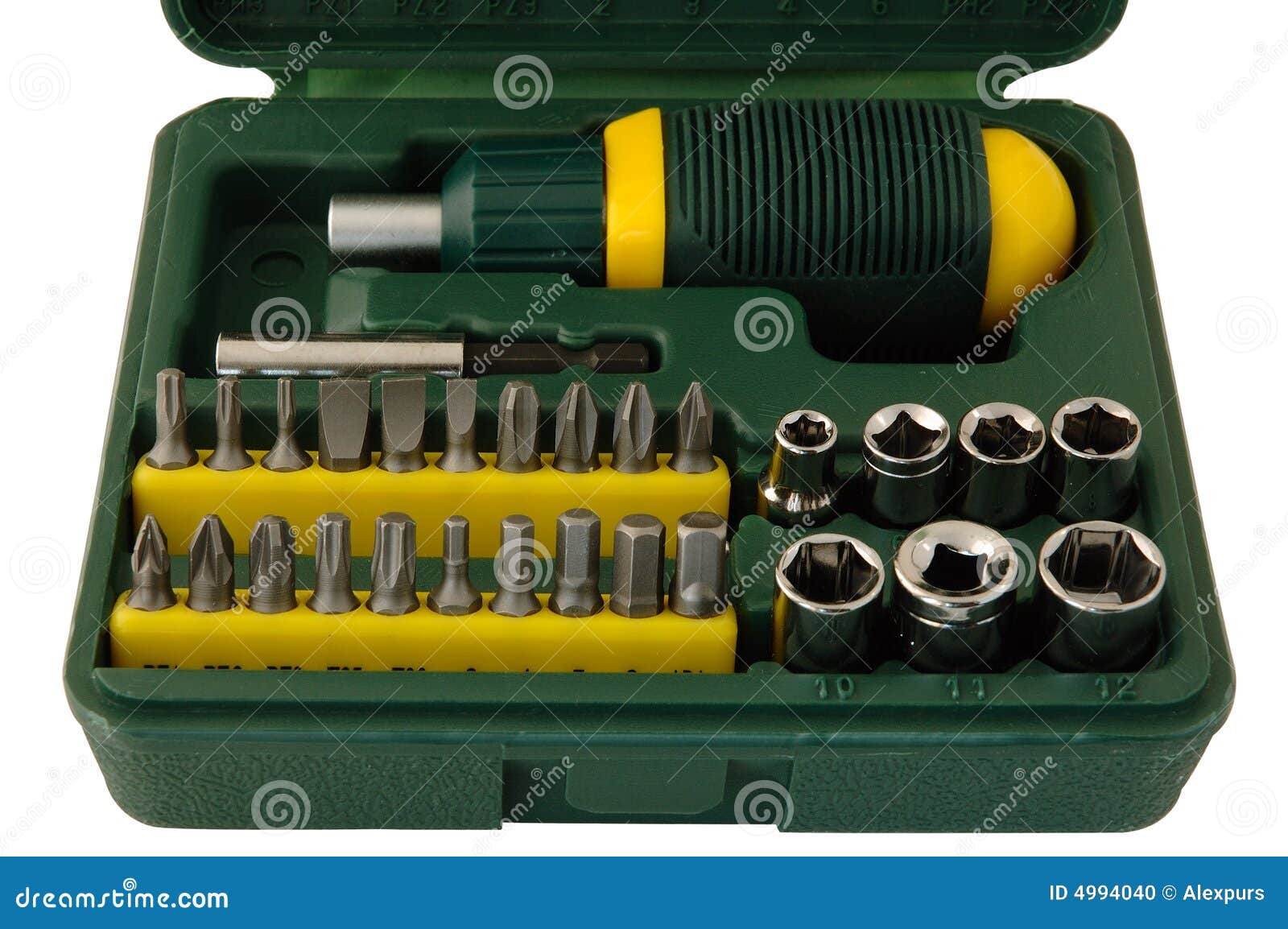 Tool kit. stock photo. Image of tools, silver, yellow - 4994040