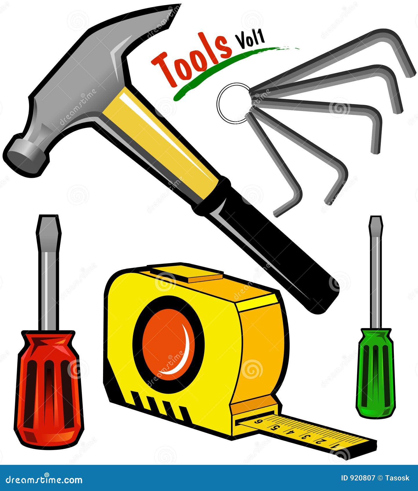 Tool kit stock vector. Illustration of icons, wrench, tinker - 920807