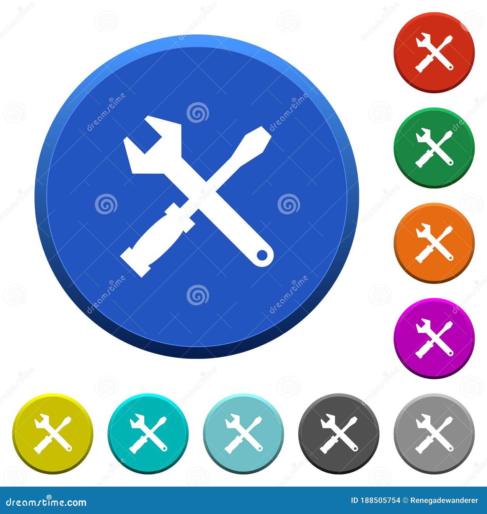 Tool kit beveled buttons stock vector. Illustration of industry - 188505754