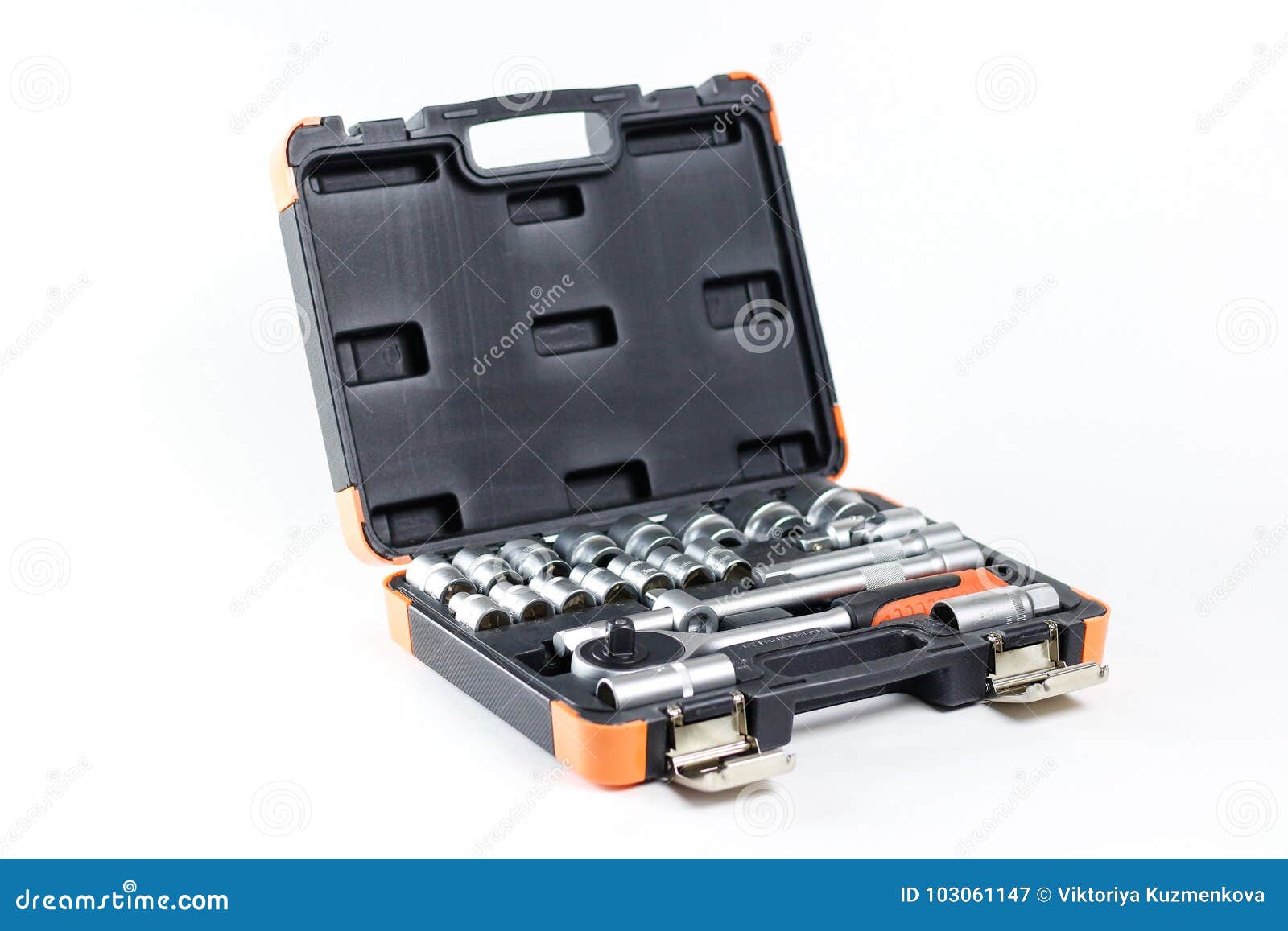 Tool Kit for the Car. Isolated on White Background Stock Image - Image ...