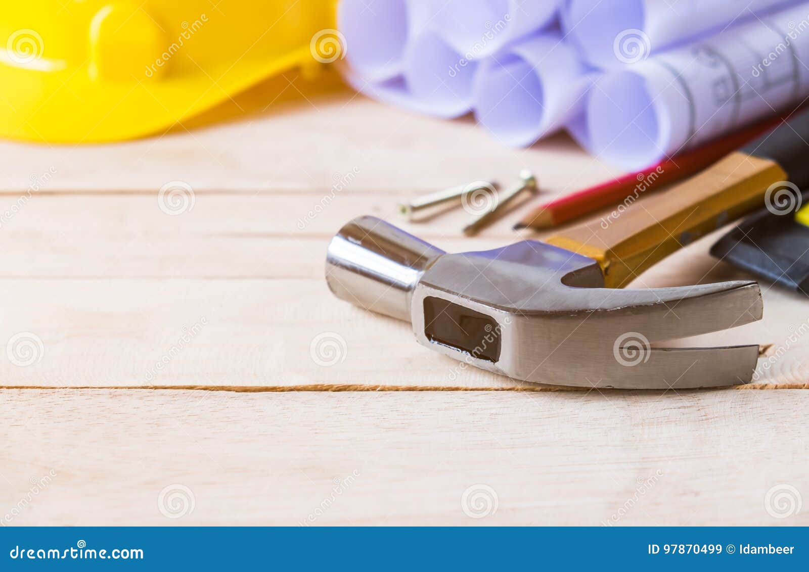 Tool Kit Construction Planning Stock Image - Image of industry, hammer ...