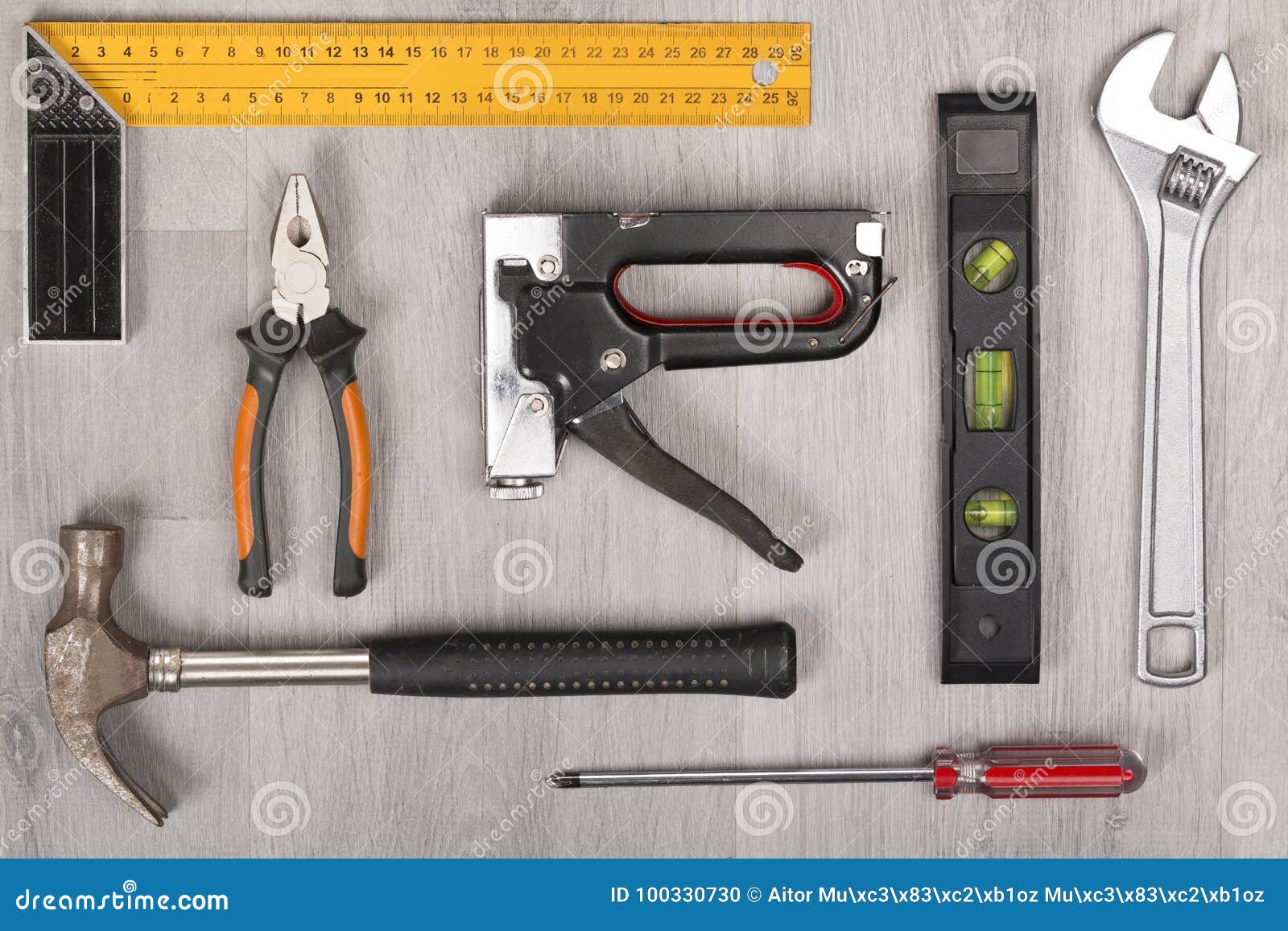 Tool kit on desk stock photo. Image of industrial, instruments - 100330730