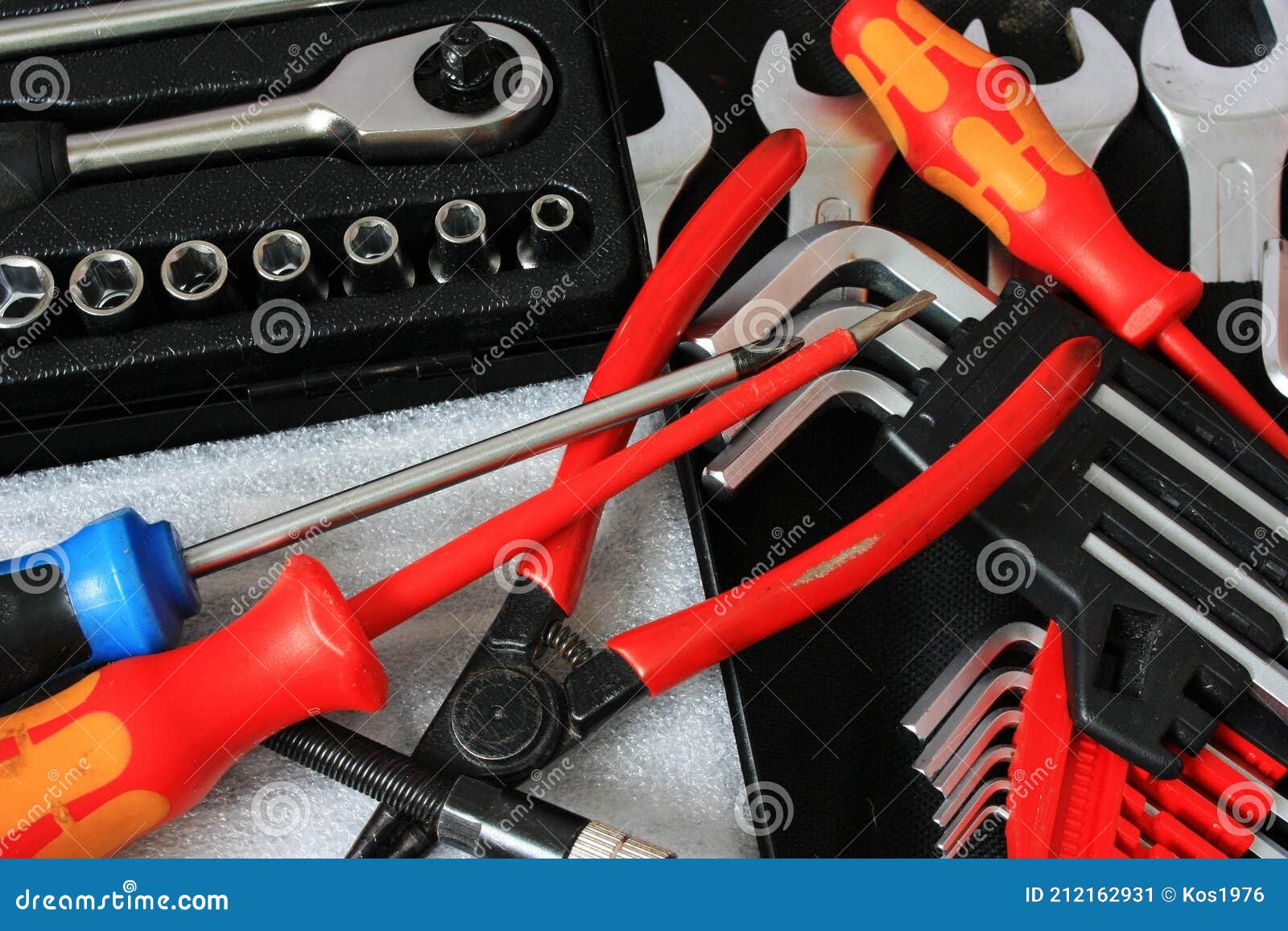 A Set of Tools for the Mechanic Lies on the Table Stock Image - Image ...