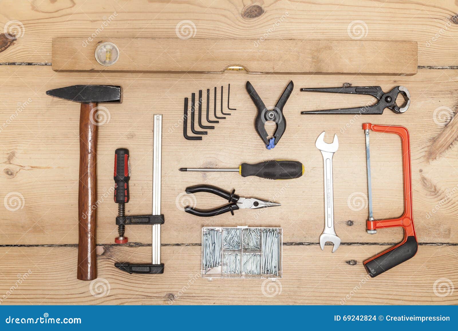 Tool kit stock photo. Image of nails, yourselfer, floor - 69242824
