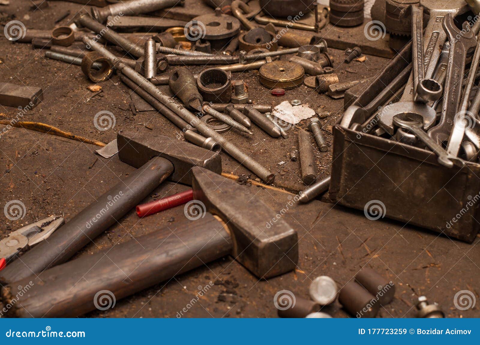 Tool in Machine Shop.Old Tool in Workshor Stock Image - Image of garage ...