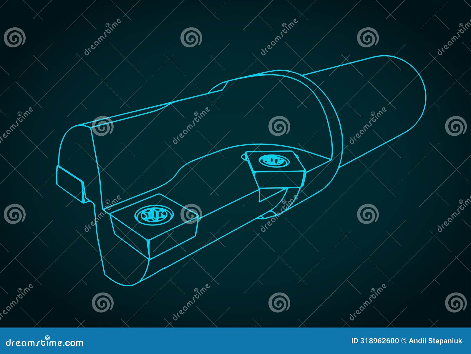 Tool For Machining Aluminum Parts Isometric Blueprints Vector ...