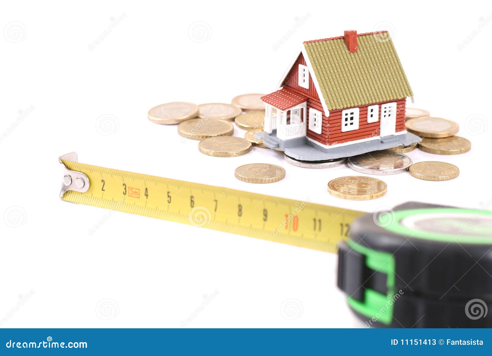 The Tool for Measurement of Length, Coins and Litt Stock Image - Image ...