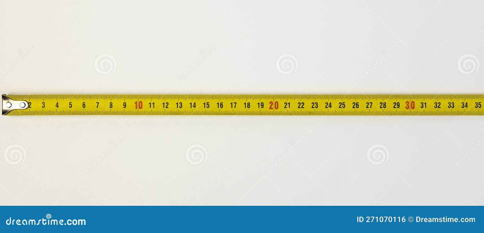 A Tool for Measuring Length. Construction Measuring Tape on a White ...