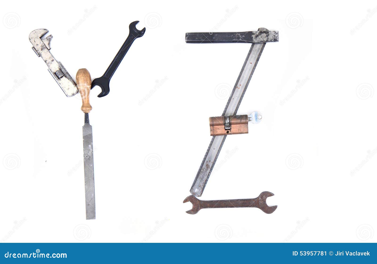 Tool Mechanical As Alphabet Isolated Stock Image - Image of measuring ...