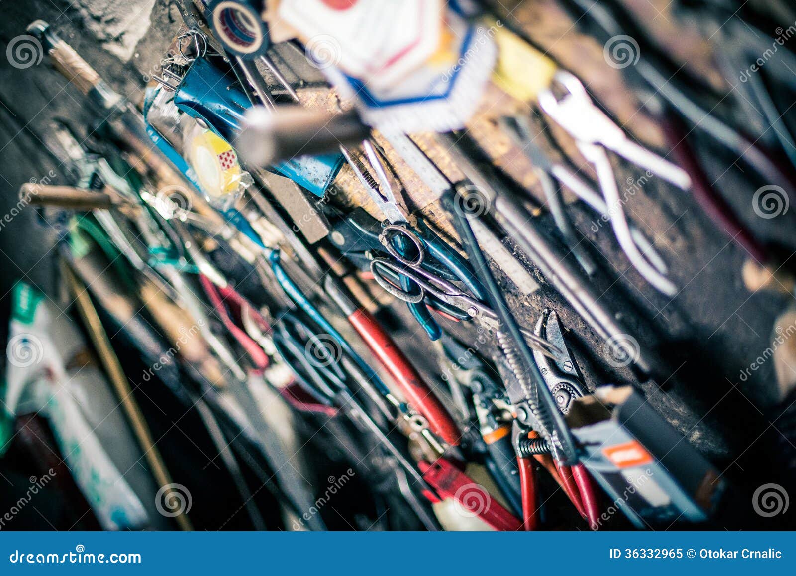 Tool mess in old workshop stock image. Image of rusty - 36332965