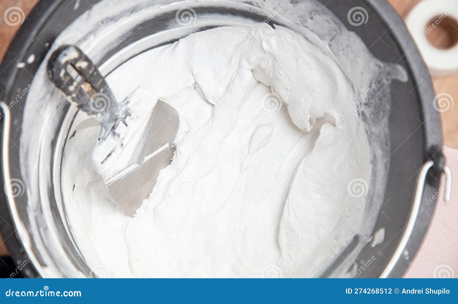 Tool for Plastering a Bucket with a Mixture. Stock Photo - Image of ...