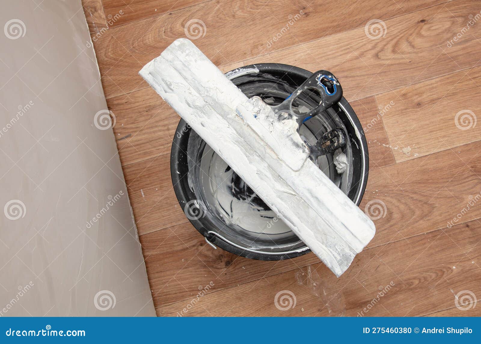 Tool for Plastering a Bucket with a Mixture. Stock Photo - Image of ...