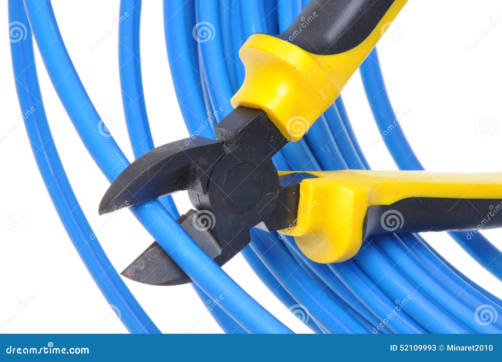 Tool Pliers Cutting Blue Cable Stock Image - Image of construction ...