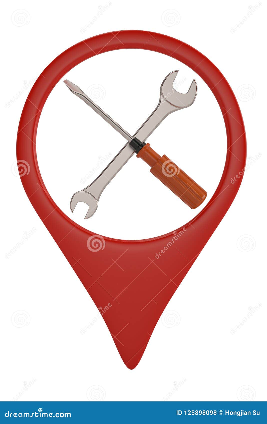 Tool in Position Pin Icon.3D Illustration. Stock Illustration ...