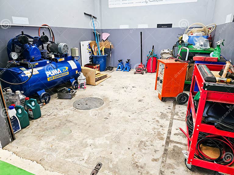 Tool Room with with Tools at Station Stock Photo - Image of bench ...