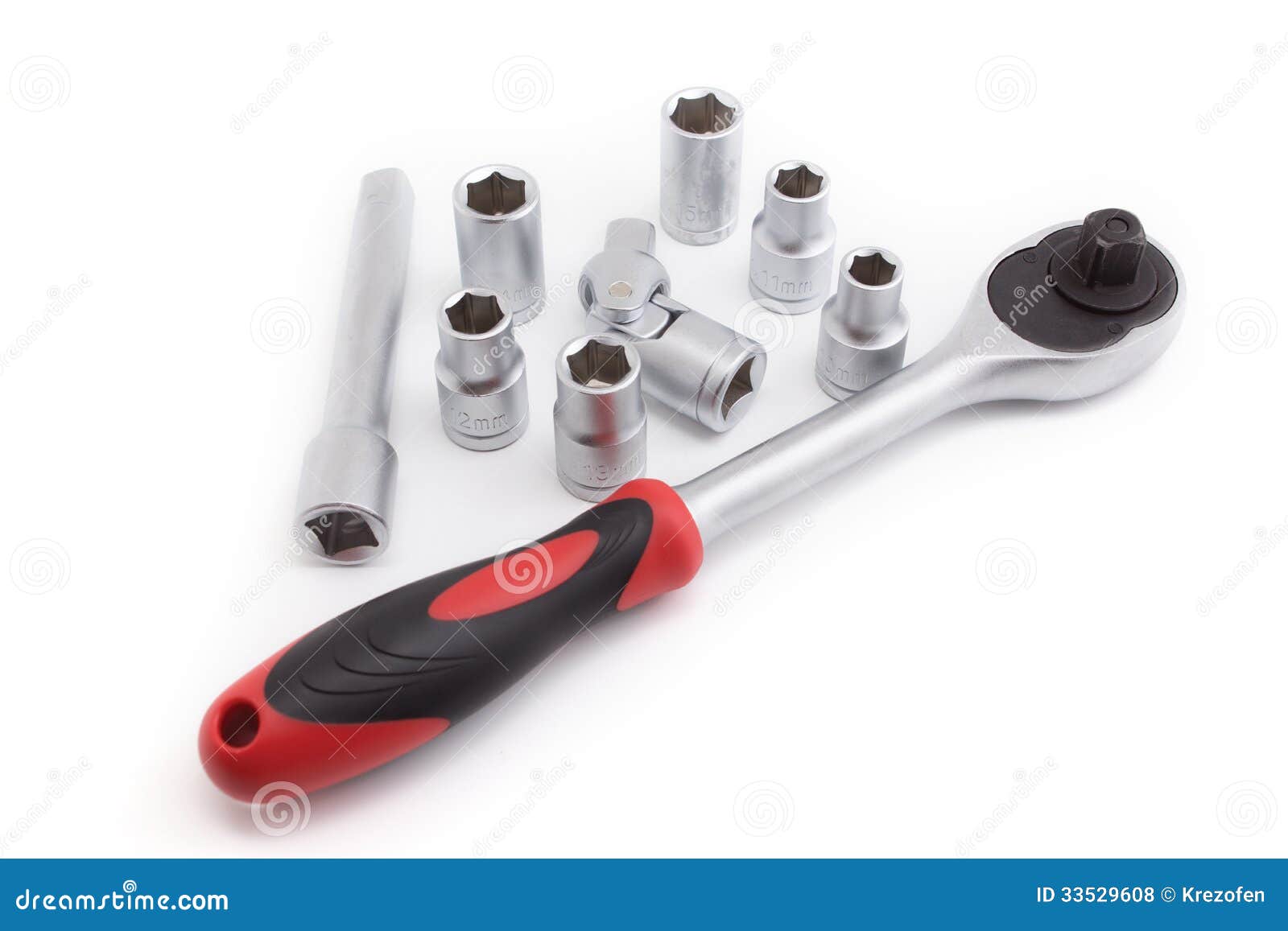 Tool Set for Car on White Background Stock Photo - Image of routine ...