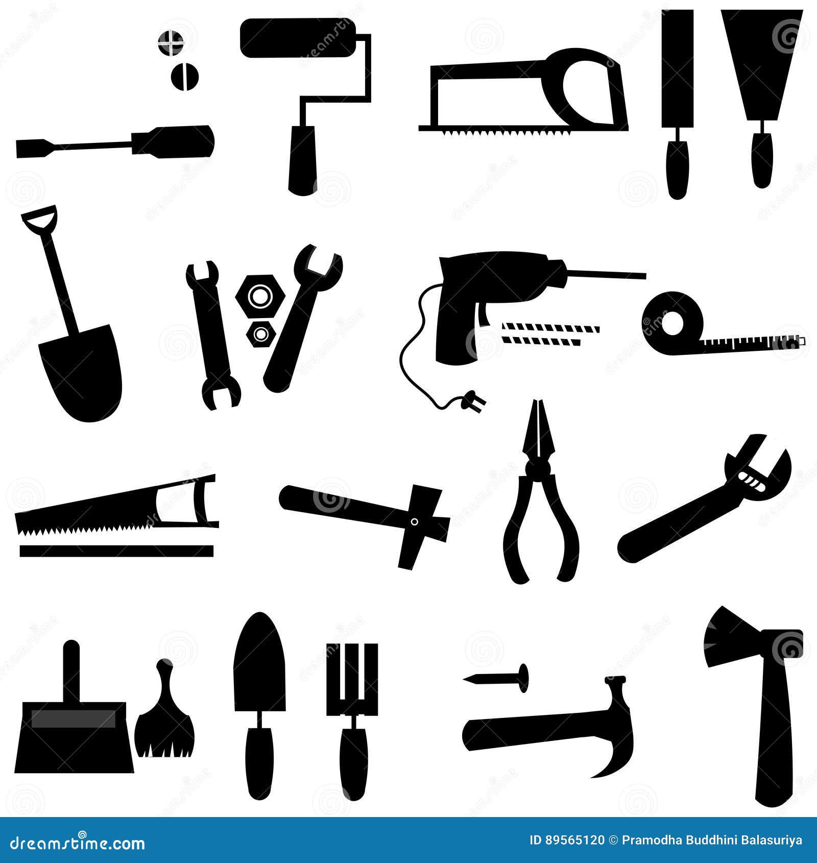 Tool set icon stock vector. Illustration of objects, adjustable - 89565120