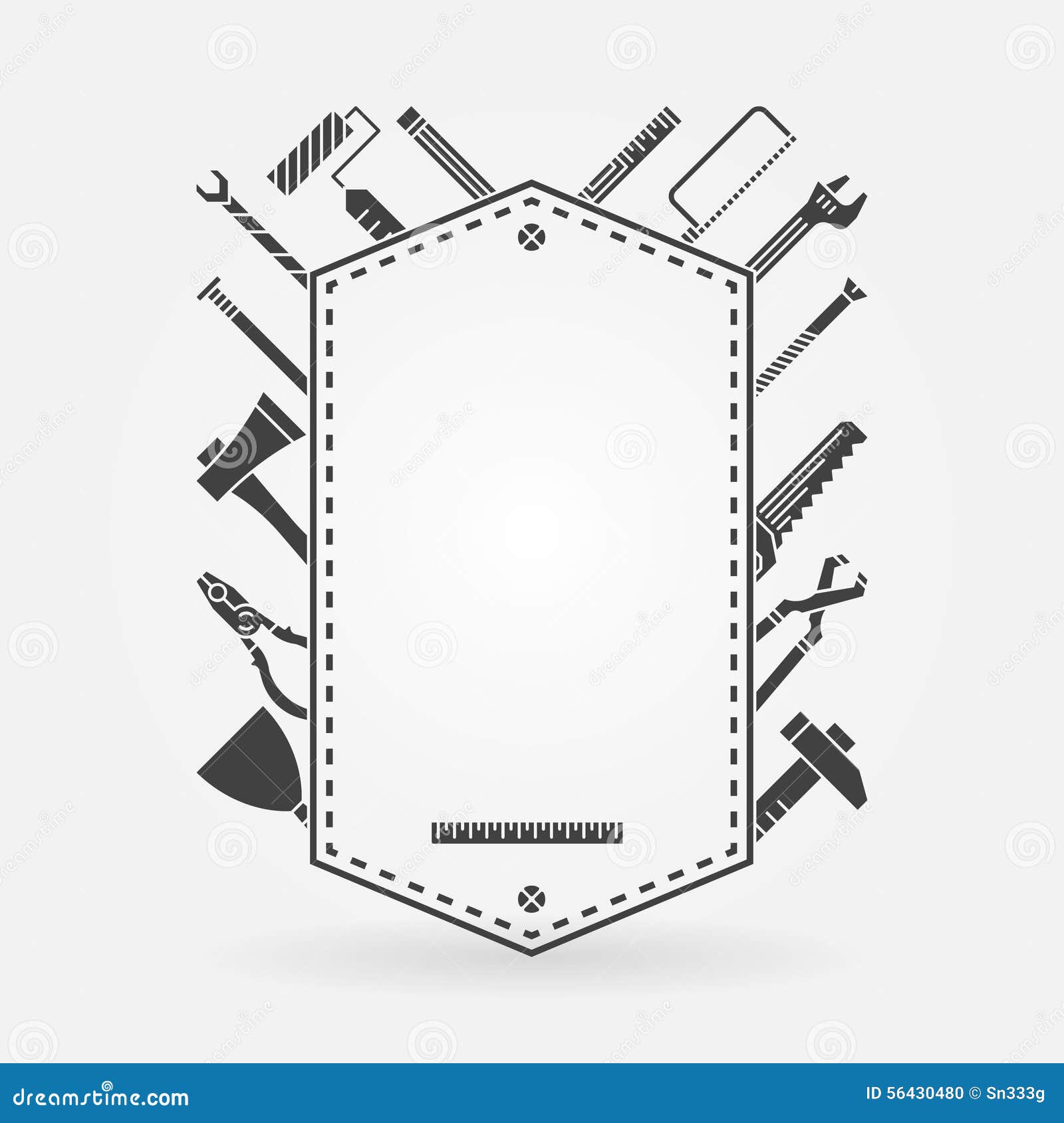 Tool shop concept label stock vector. Illustration of symbol - 56430480