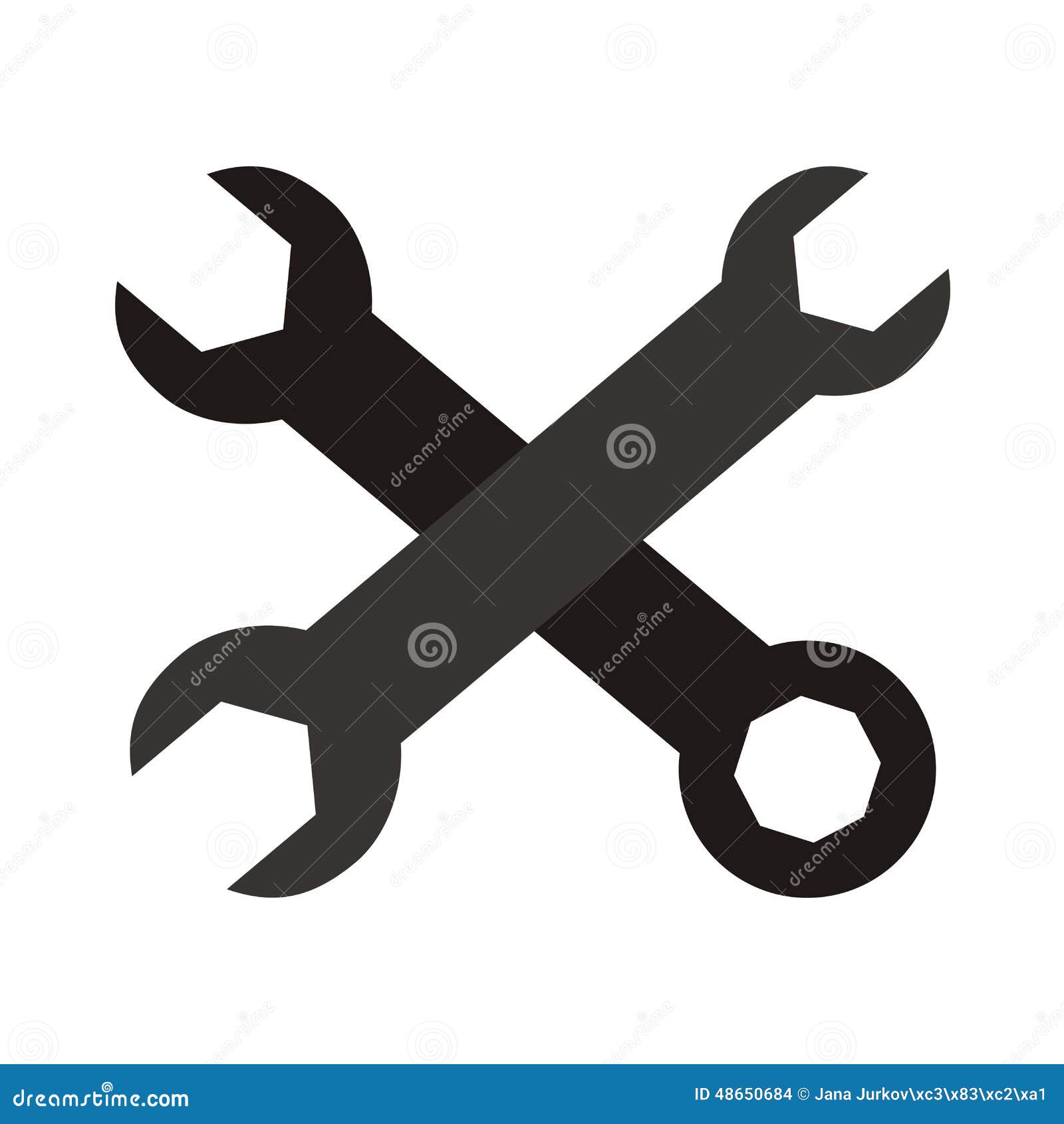 Tool, Spanner, Wrench Set Symbol, Cross, Eps. Stock Vector ...
