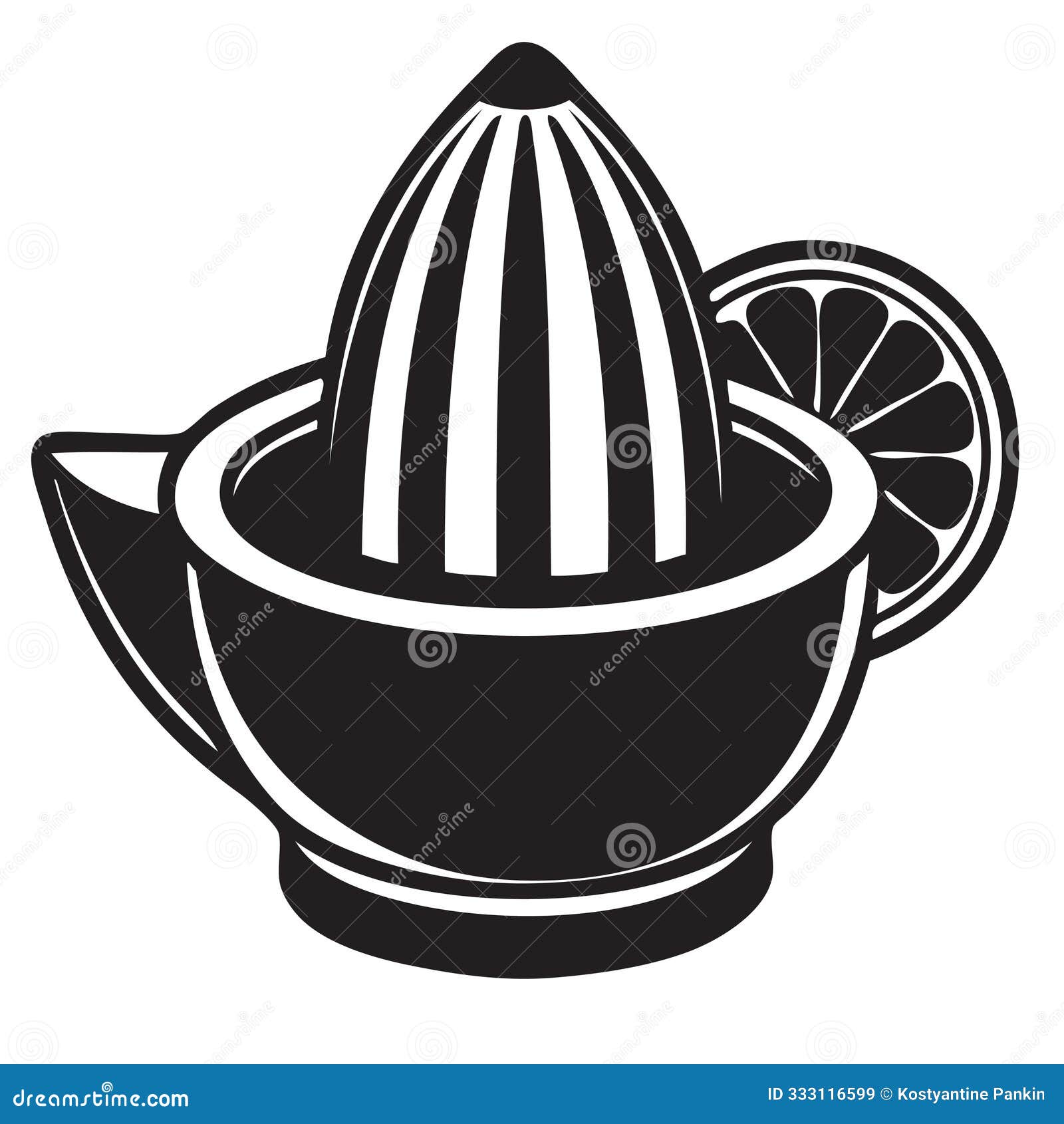 Tool for Squeezing Lemon Juice Stock Illustration - Illustration of ...