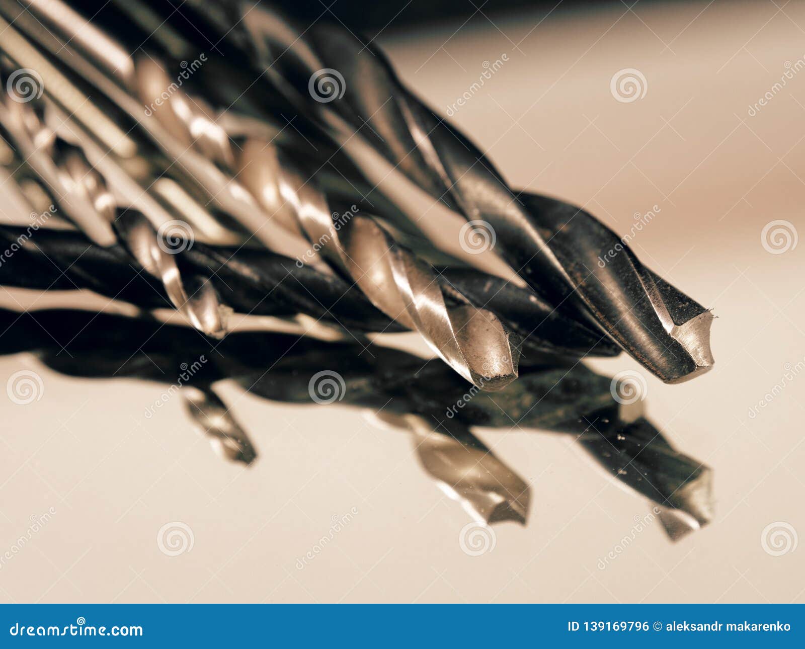 Metal Drill in Assortment on a White Background Stock Photo - Image of ...