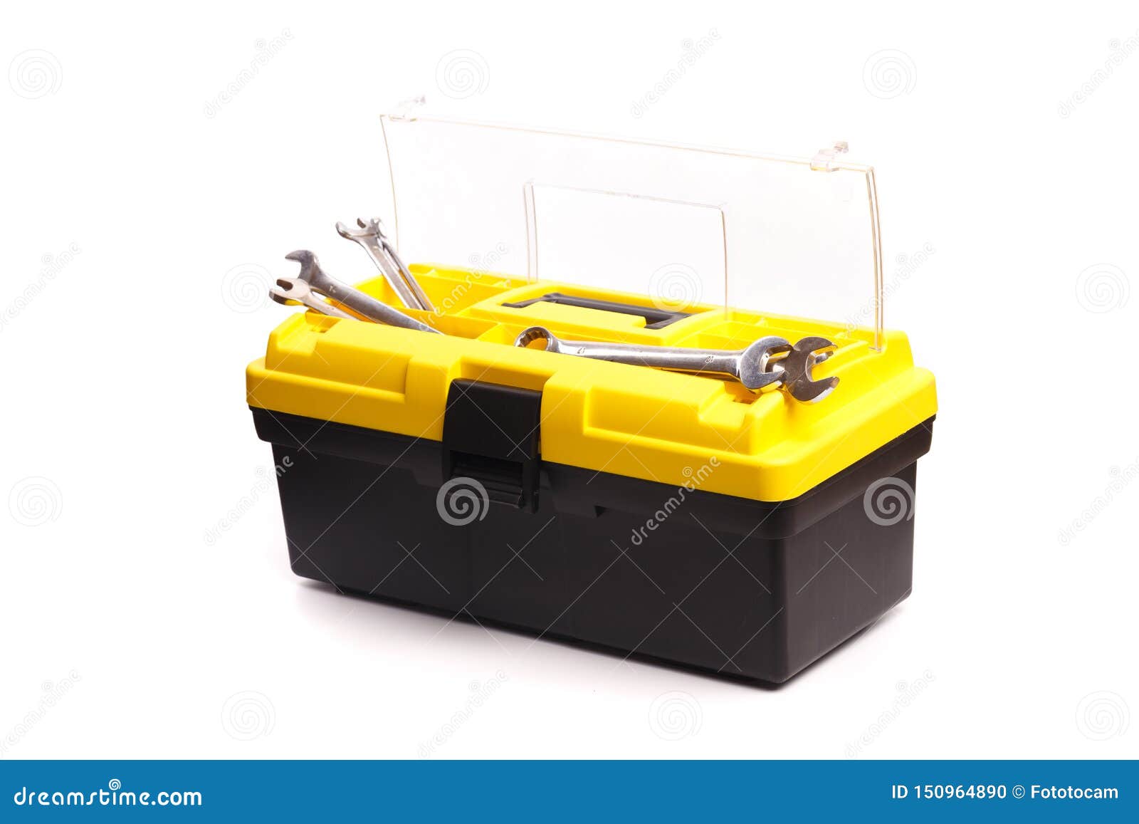 Tool Storage Box Isolated on White Background Stock Photo - Image of ...