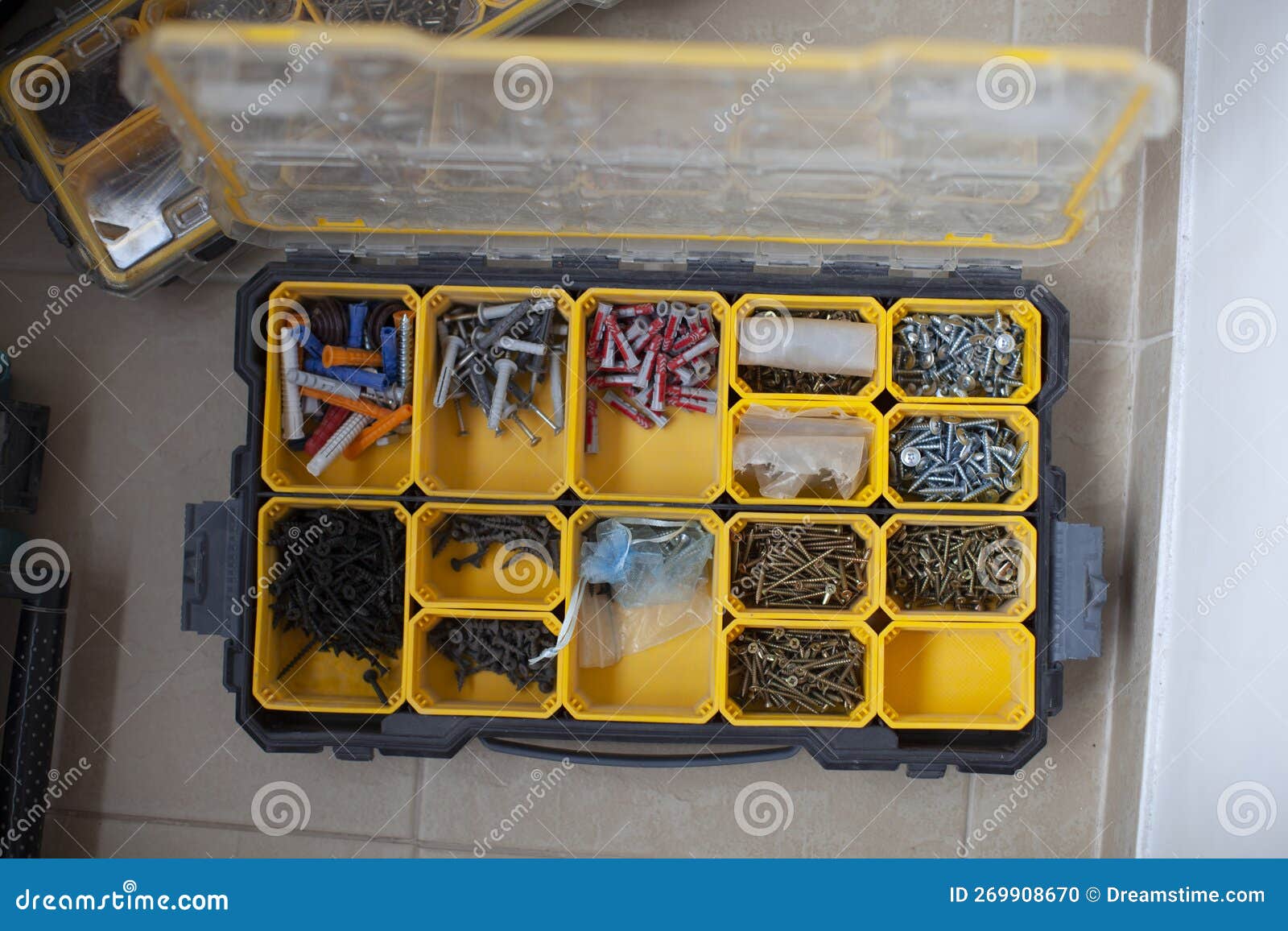 Tool Storage. Screws and Bolts. Stock Photo - Image of industry ...