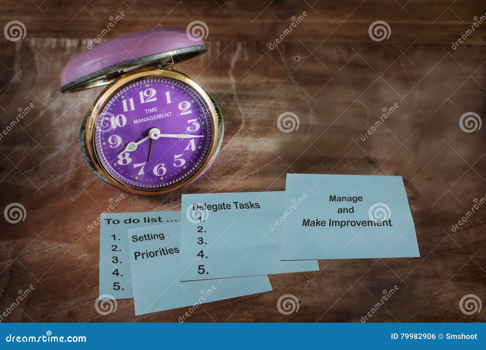 Tool of Time Management on Sticky Note with Clock Stock Photo - Image ...