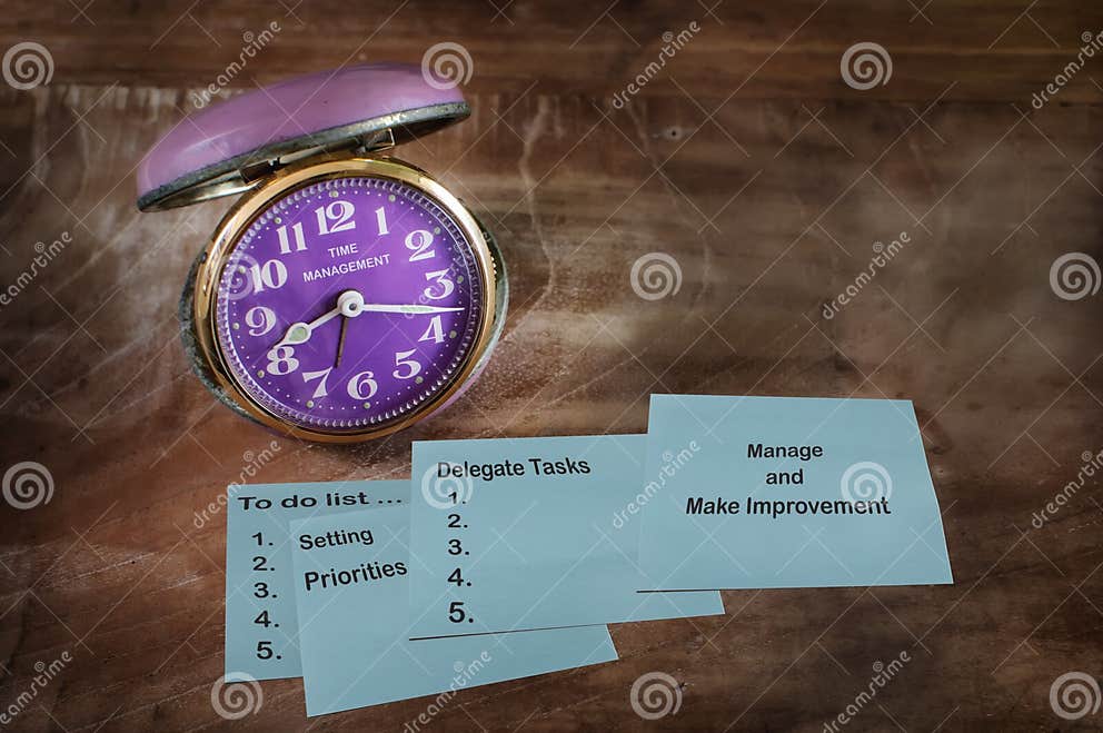 Tool of Time Management on Sticky Note with Clock Stock Photo - Image ...