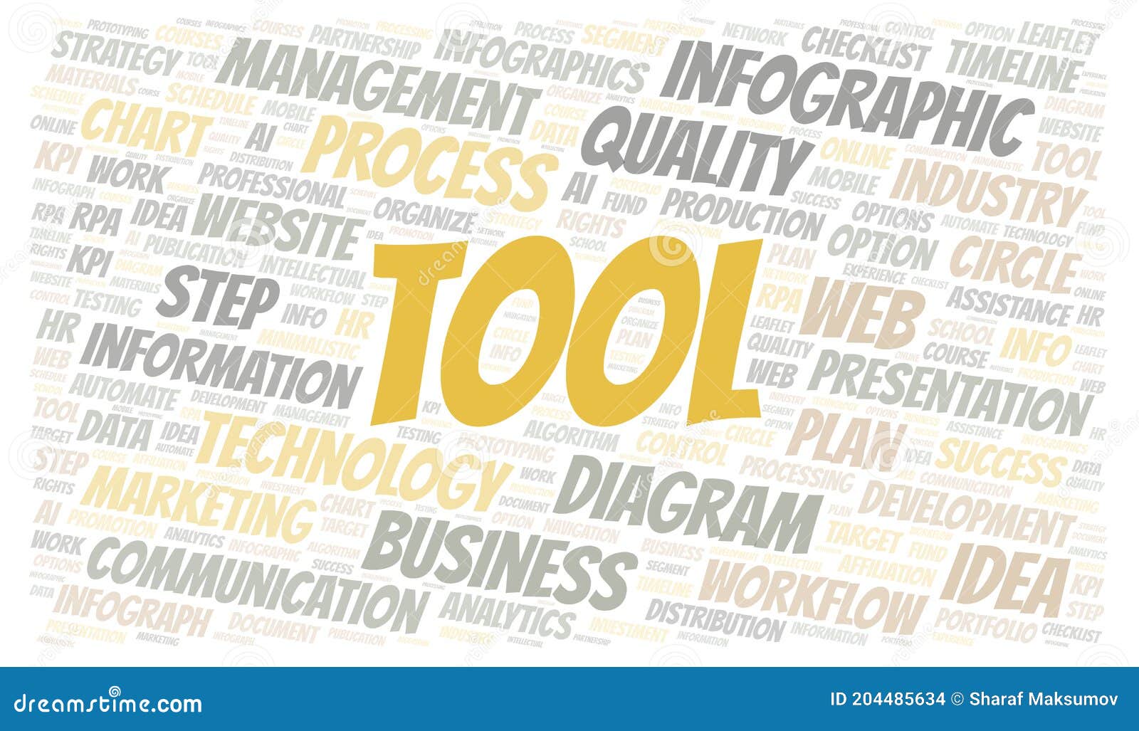 Tool Typography Word Cloud Create with the Text only. Stock ...