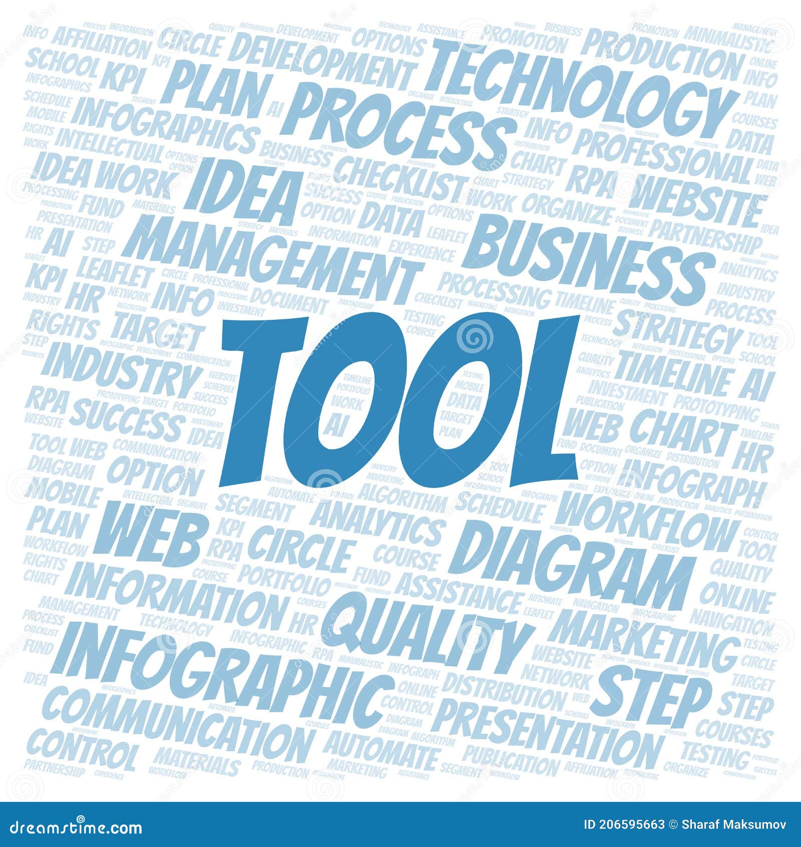 Tool Typography Word Cloud Create with the Text only. Stock ...