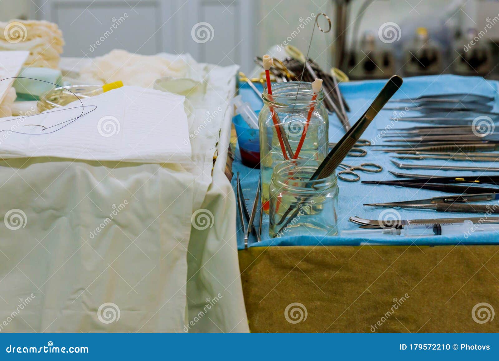 The Tool Use Instrument on the Surgical Table in Operating Room Stock ...