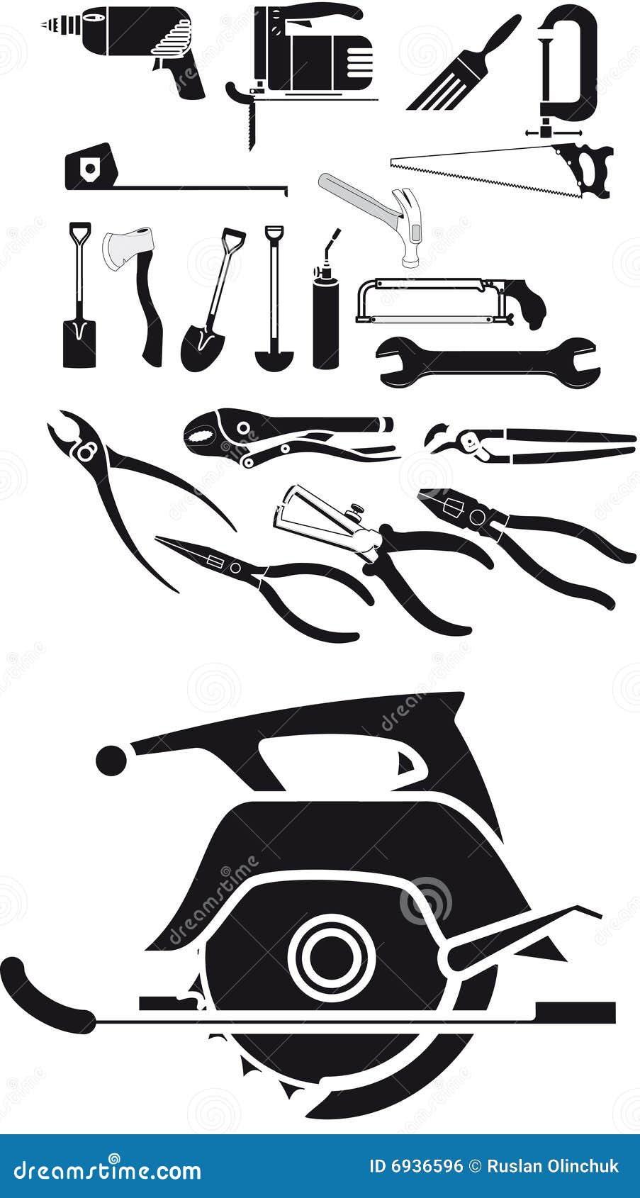 Tool vector stock vector. Illustration of black, measure - 6936596
