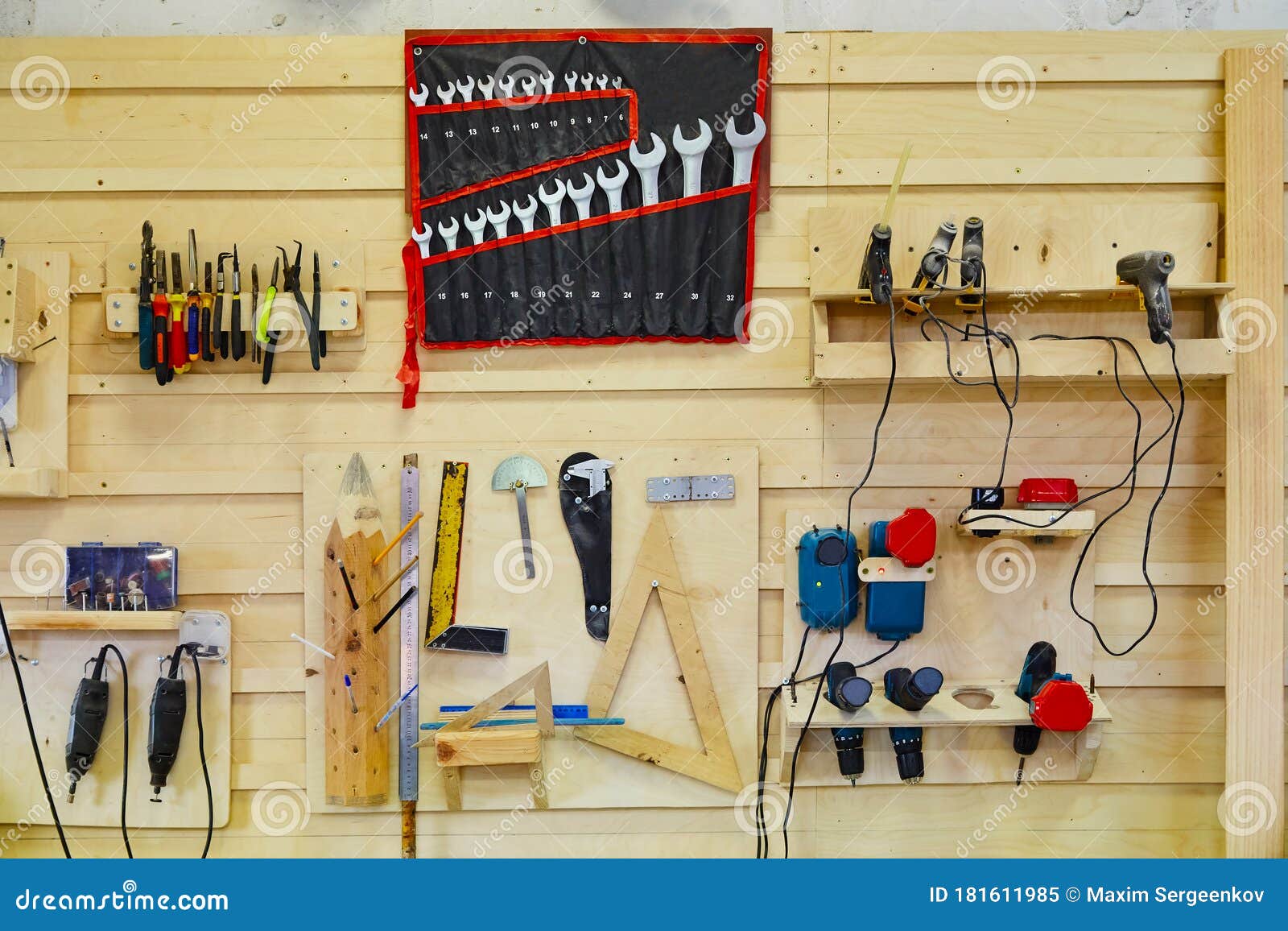 The Tool on the Wall in the Workshop Stock Image - Image of maintenance ...